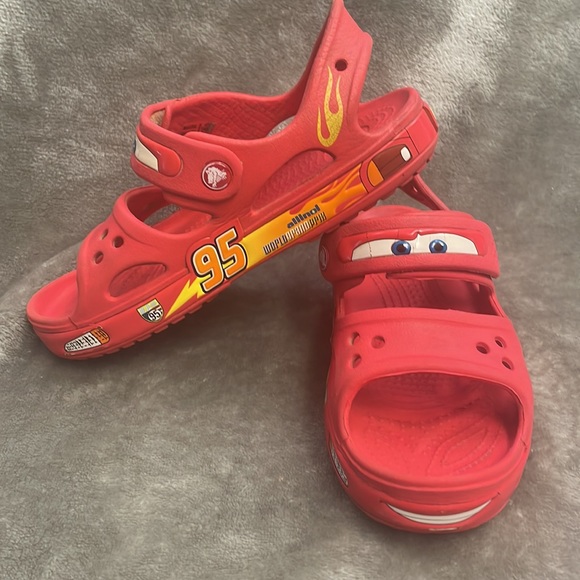 CROCS | Shoes | Rare Crocs Crocband Ii Lightning Mcqueen Kids Size C3 ...